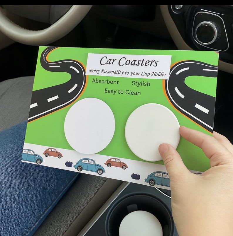 Car Coaster Display Card Template: Printable Vendor Booth Display ...