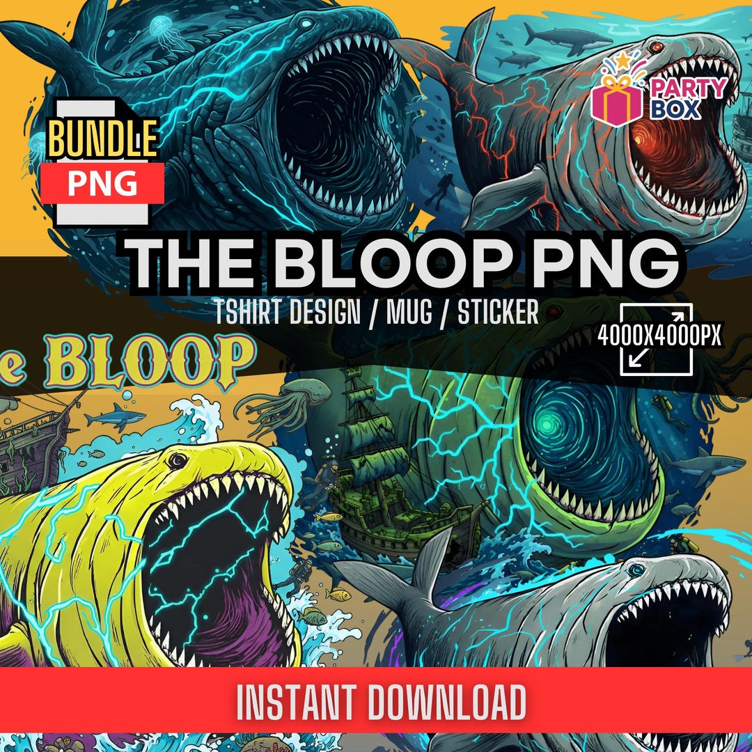 The Bloop PNG Bundle: Mythical Sea Creature Digital Art (4000x4000px ...