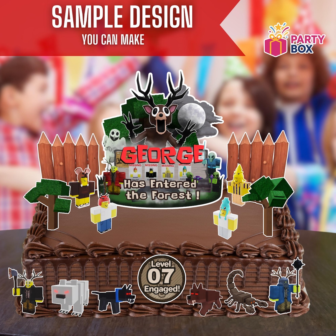 99 Nights in the Forest Cake Topper: Gamer Birthday Party (editable ...