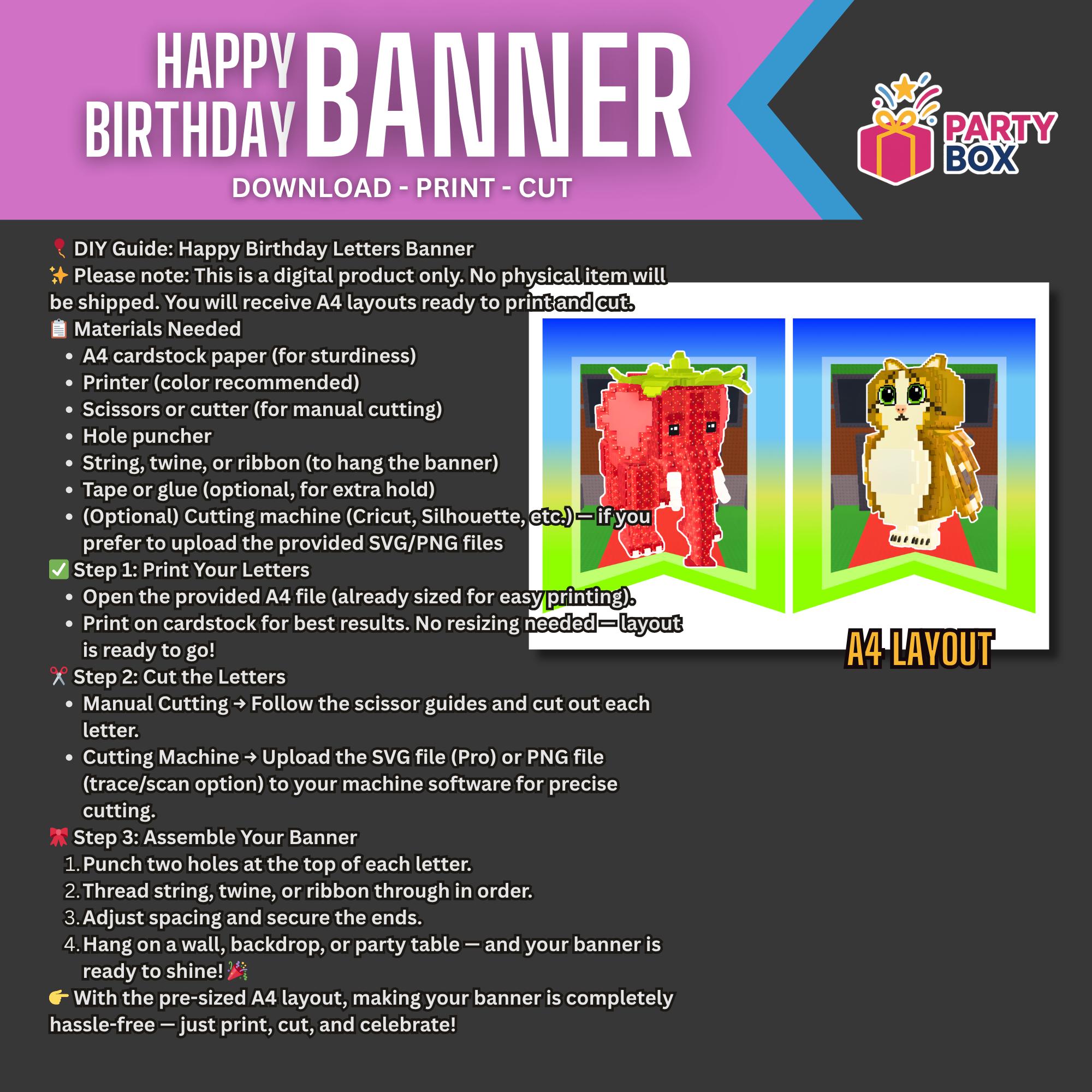 Steal a Brainrot Happy Birthday Banner | Printable Party Decoration ...