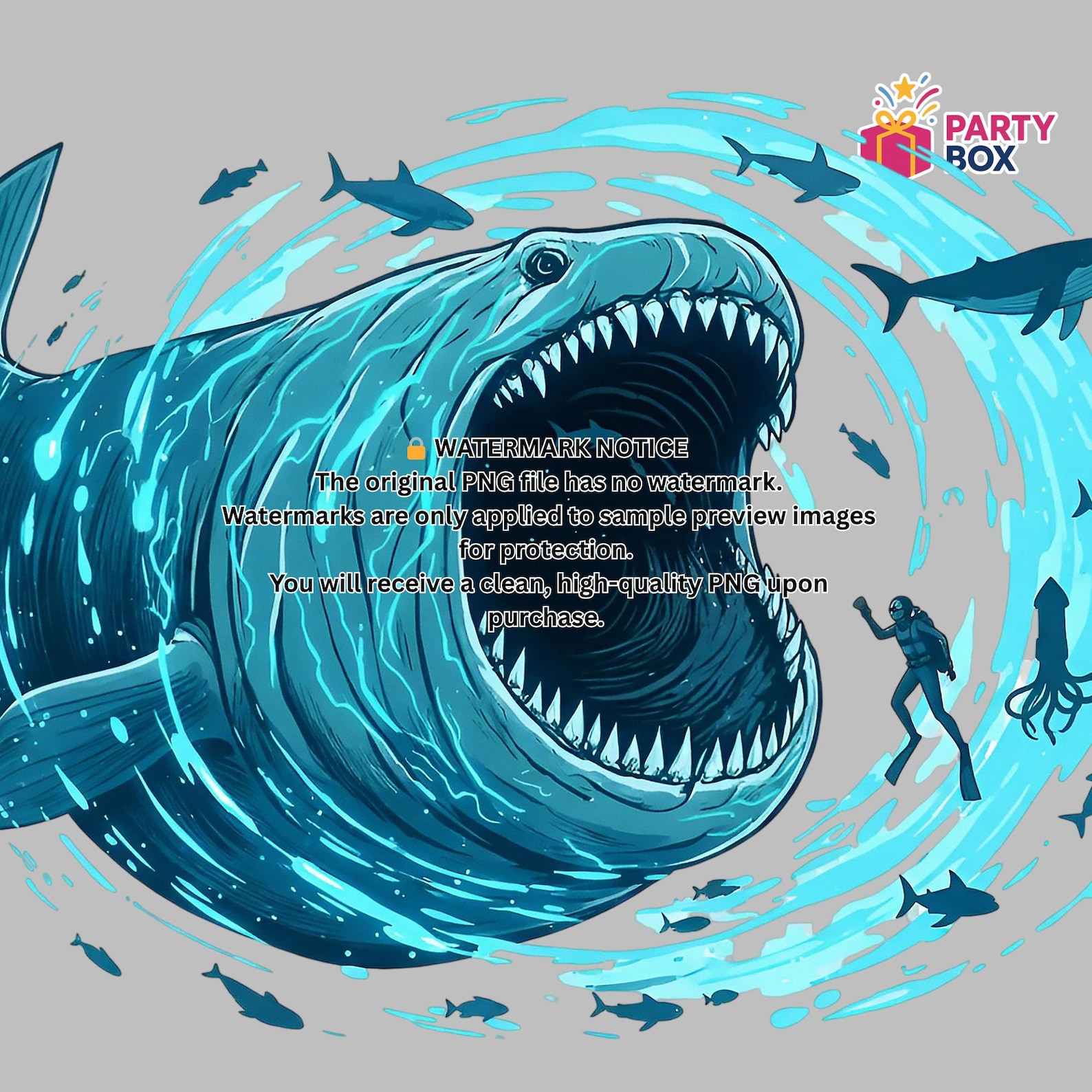 The Bloop PNG Bundle: Mythical Sea Creature Digital Art (4000x4000px ...