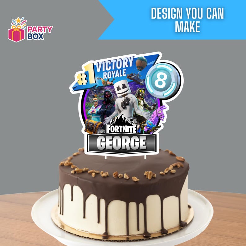Battle Royale Gamer Cake Topper – Editable DIY or Personalized Gamer ...