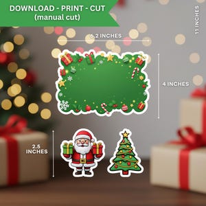 Merry Christmas Cake Topper | DIY Printable Holiday Decoration (digital ...