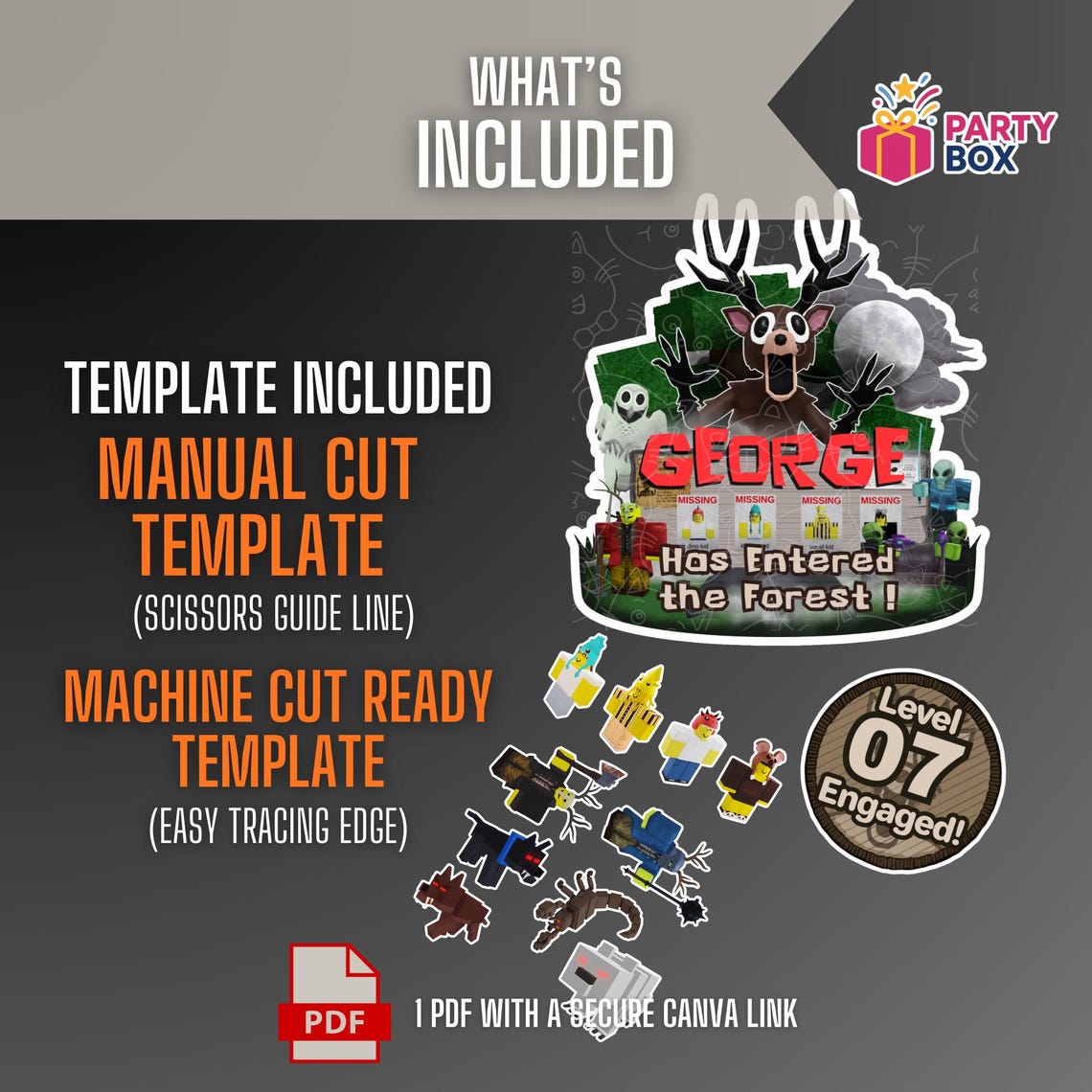 99 Nights in the Forest Cake Topper: Gamer Birthday Party (editable ...