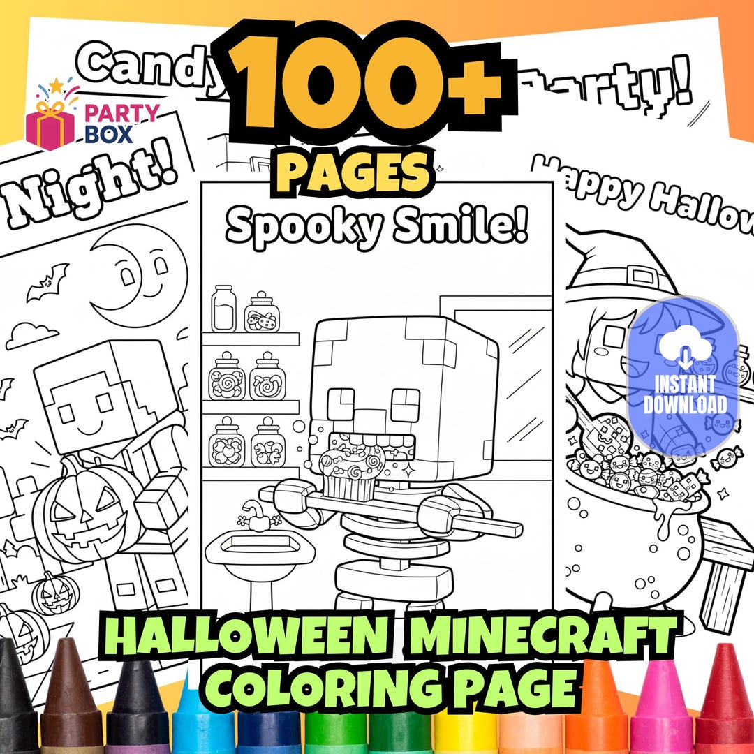 100+ Minecraft Halloween Coloring Pages for Kids (printable PDF) - Etsy