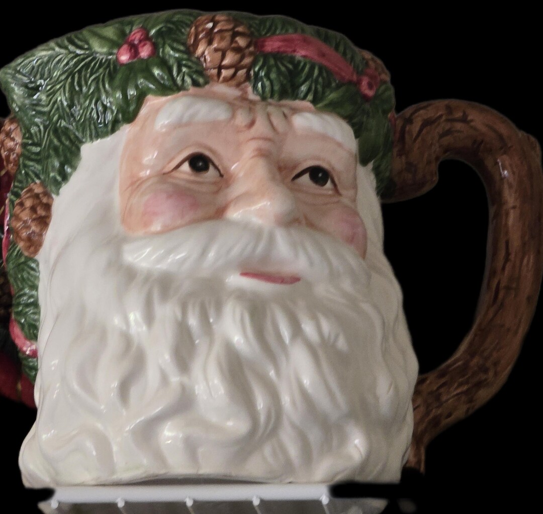 Vintage Nantucket Porcelain Hand Painted Santa Claus Pitcher Christmas ...