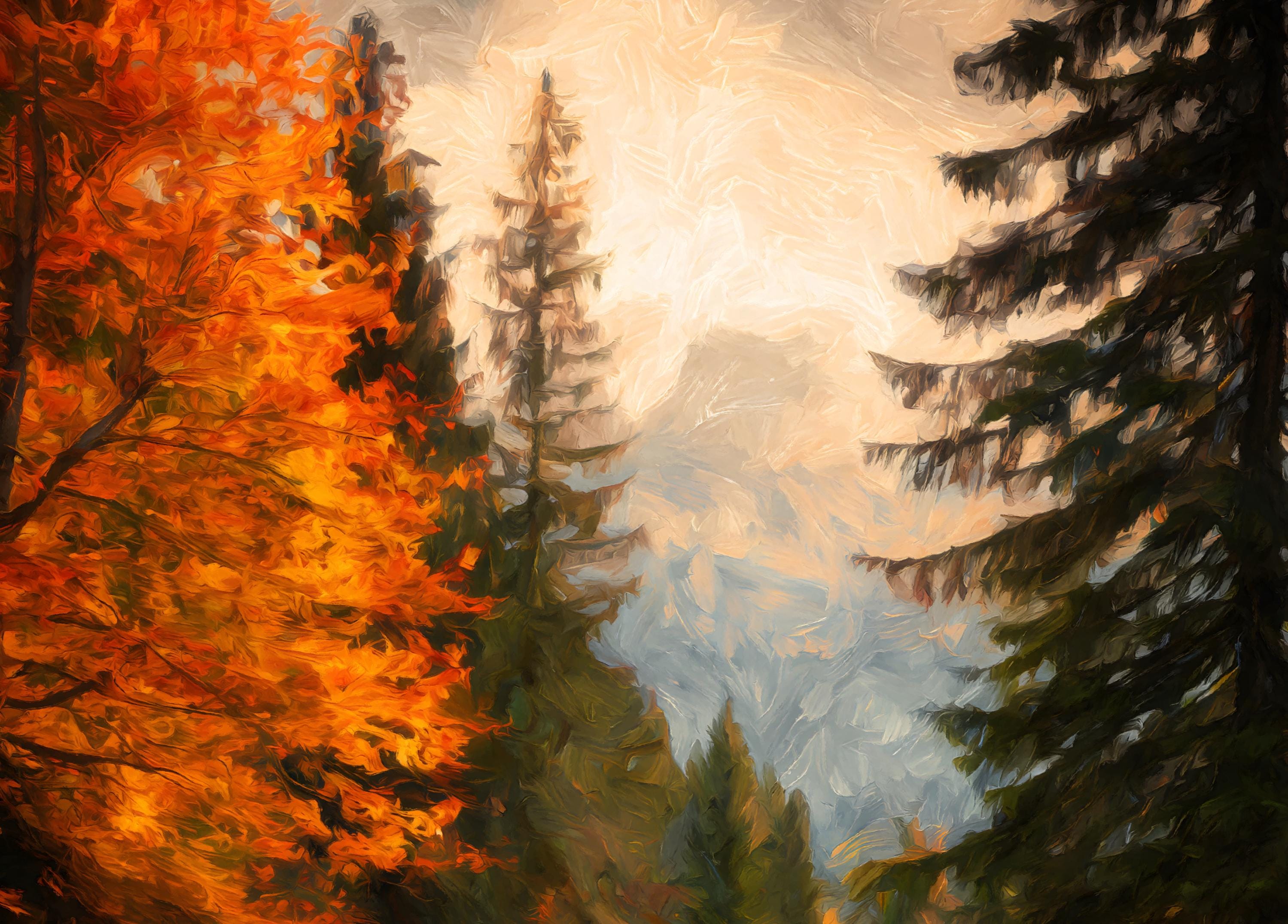 Autumn Forest Wall Art, Fall Path Printable, Rustic Fence Digital ...