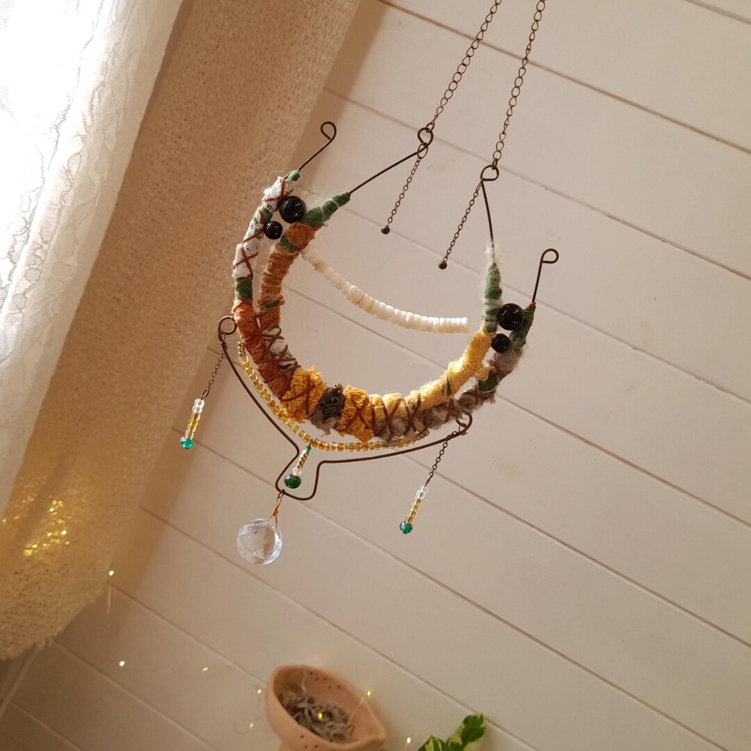 Tribal Themed Suncatcher, Boho Ethnic Altar Charm, Neopagan Art Witchy ...