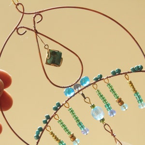 Home Protection Amulet, Wire Sun Catcher, Beaded Wall Decor ...