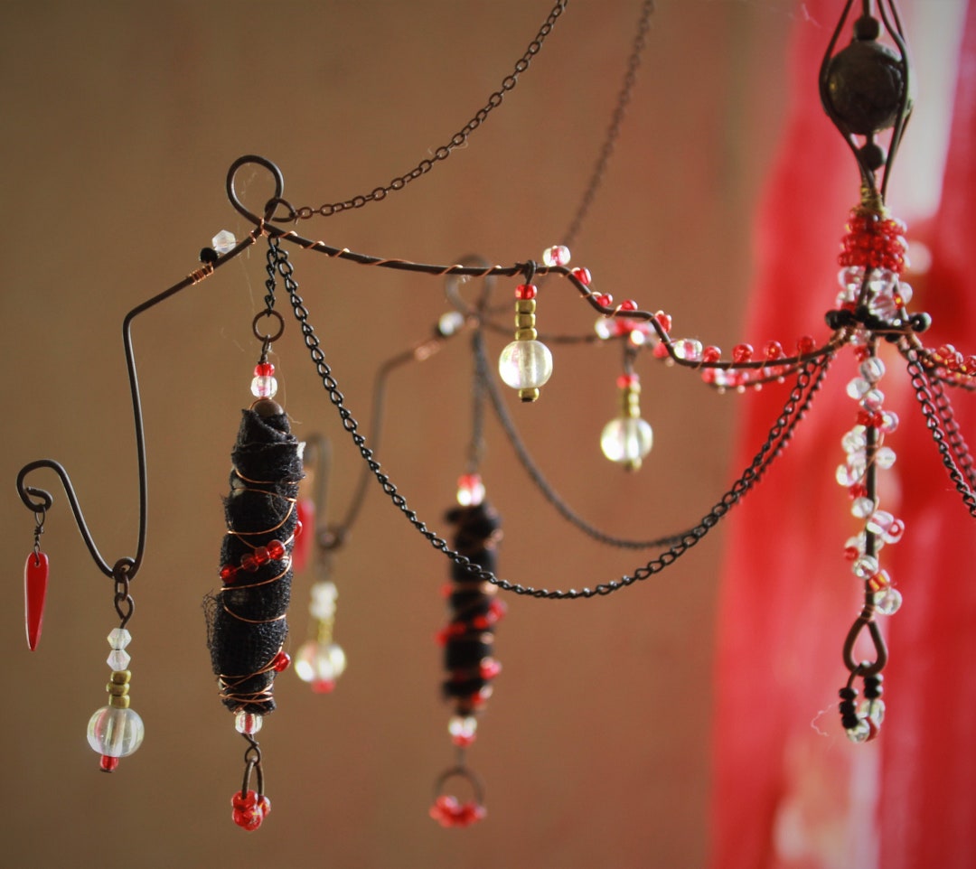 Dark Cottagecore Aesthetic Chandelier, Black Coquette Room Decor, Bold ...