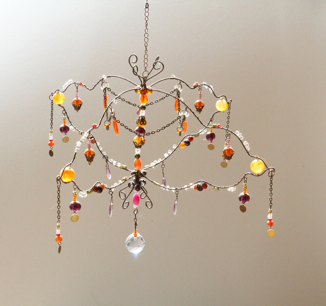 Sparkly Garden Chandelier for Outdoor Decor, Crystal Suncatcher for ...