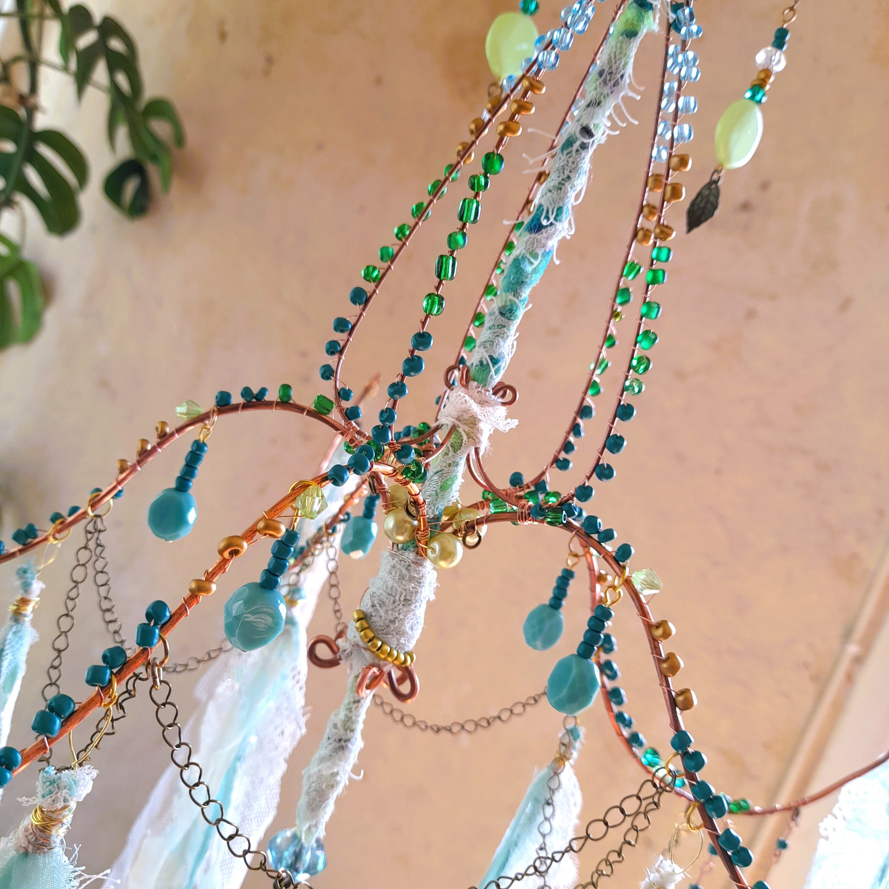 Large Shabby Chic Lace Chandelier: Bed Canopy Hanging Decor for a ...