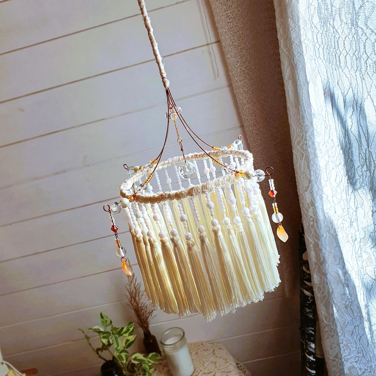 Cottagecore Decor Crystal Chandelier Ornament, Coquette Room Styling ...