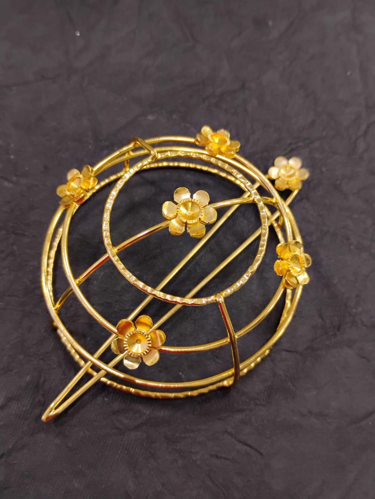 Gold Plated Hair Bun Pin: Indian Bridal Hair Stick| Traditional ...