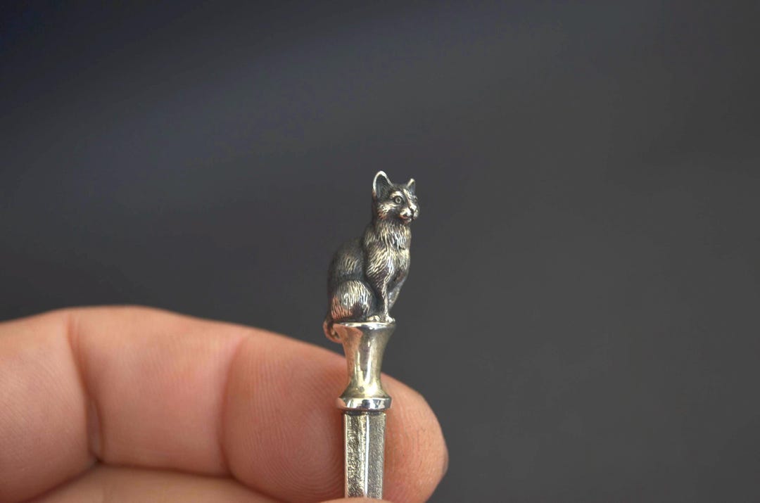 Handmade Sterling Silver Cat Spoon - Whimsical 925 Silverware - Etsy