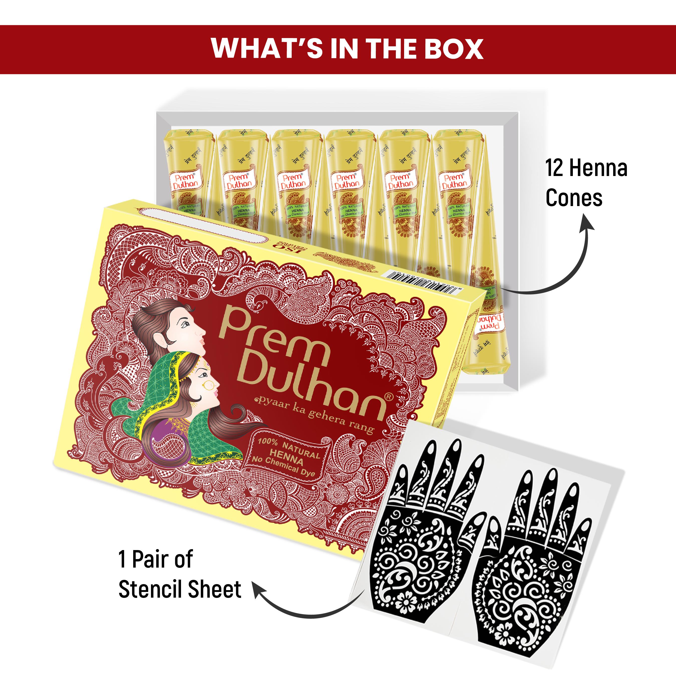 Natural Henna Cones With Stencils: Organic Henna Paste for Body Art - Etsy