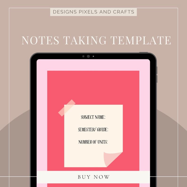 Digital Note Taking Template for Students | Cornell Notes, Study ...