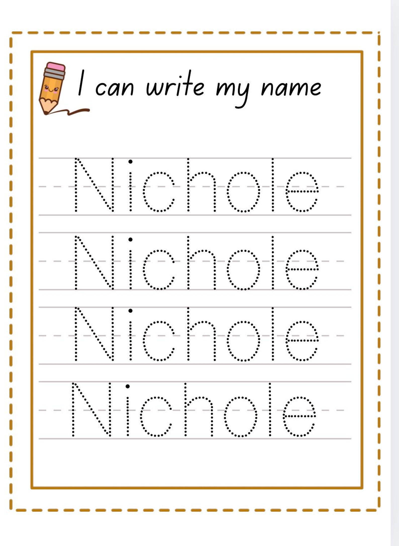 Editable Name Tracing Worksheet Printable – Custom Preschool ...