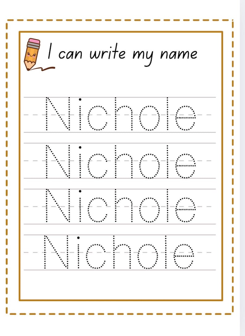 Editable Name Tracing Worksheet Printable – Custom Preschool ...