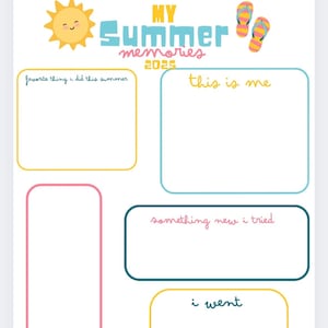 My Summer Memory Printable - Etsy