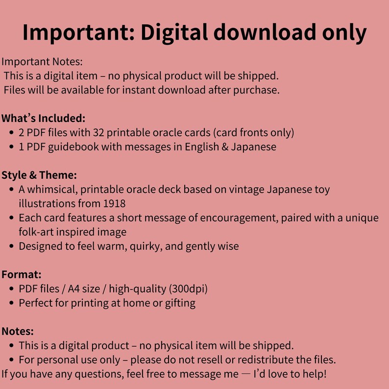 Printable Oracle Cards – Japanese Folklore Spirit Deck (32 Cards ...