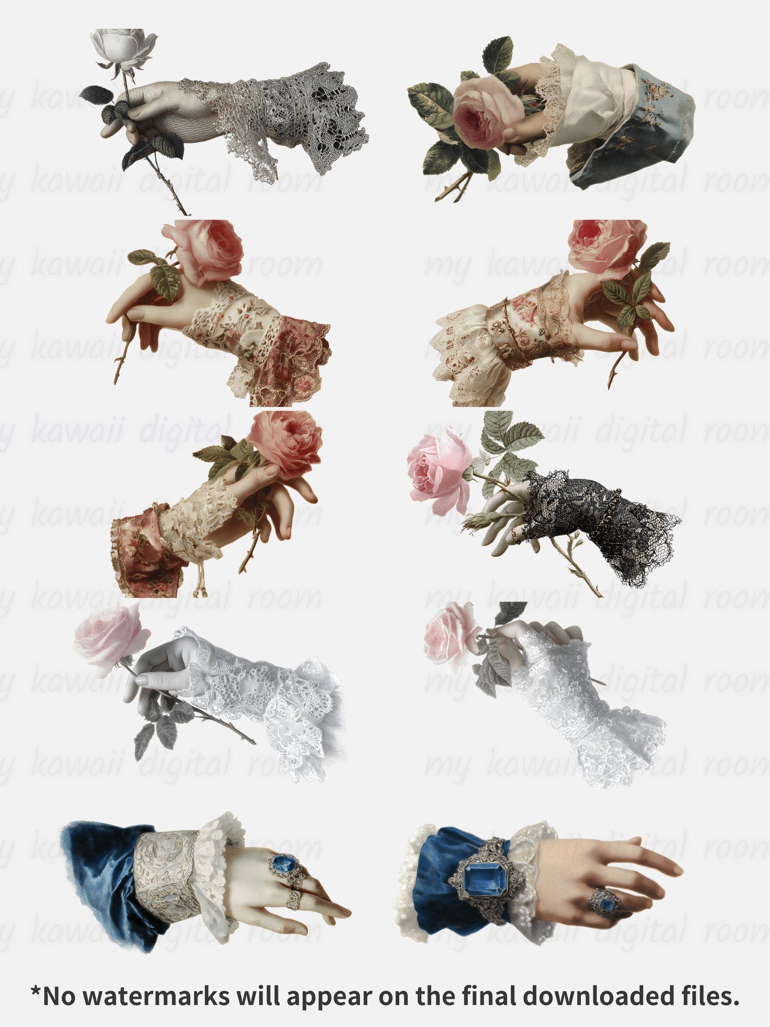 Victorian Hand Clipart Set | Vintage Pointing Hand Ephemera PNG ...
