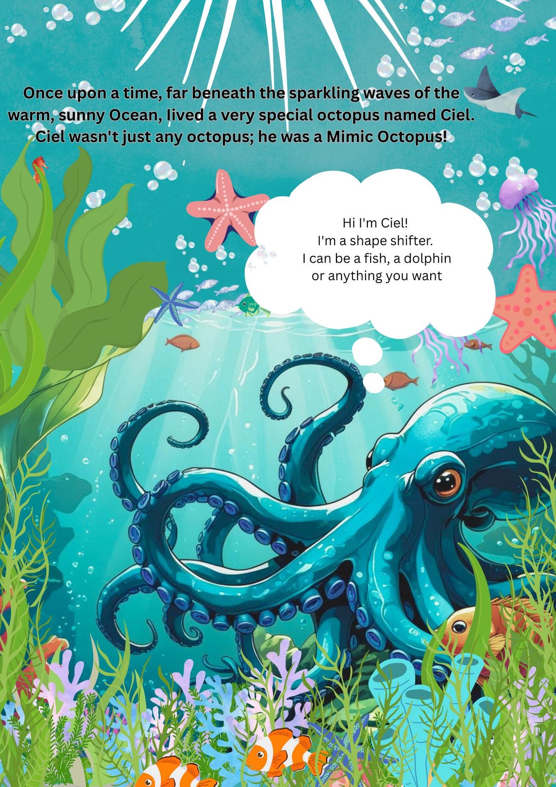 Personalized Kids Storybook: Ciel the Octopus Ocean Adventure (digital ...