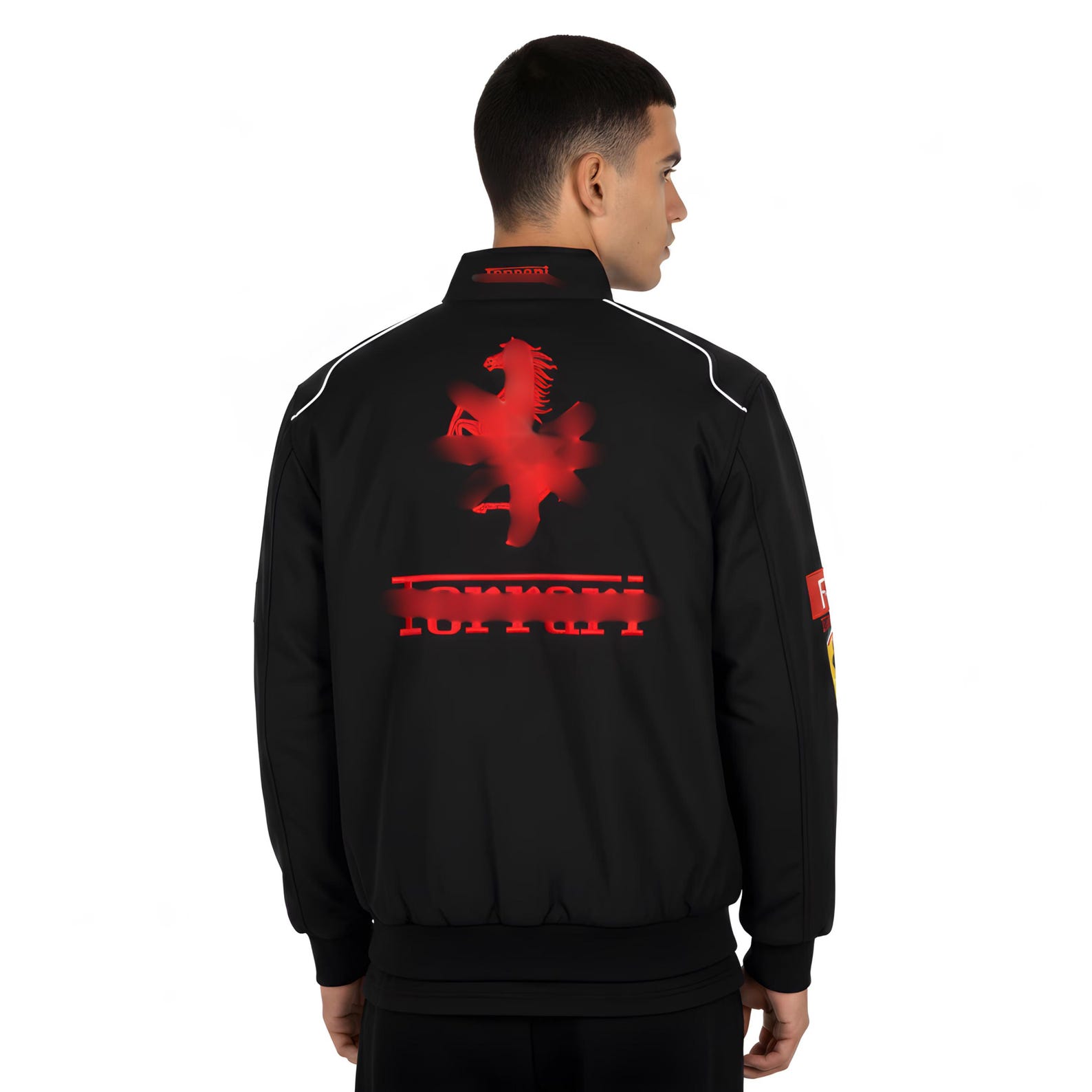 Vintage Ferrari Racing Jacket Men – Handmade Black and Red F1 Bomber ...