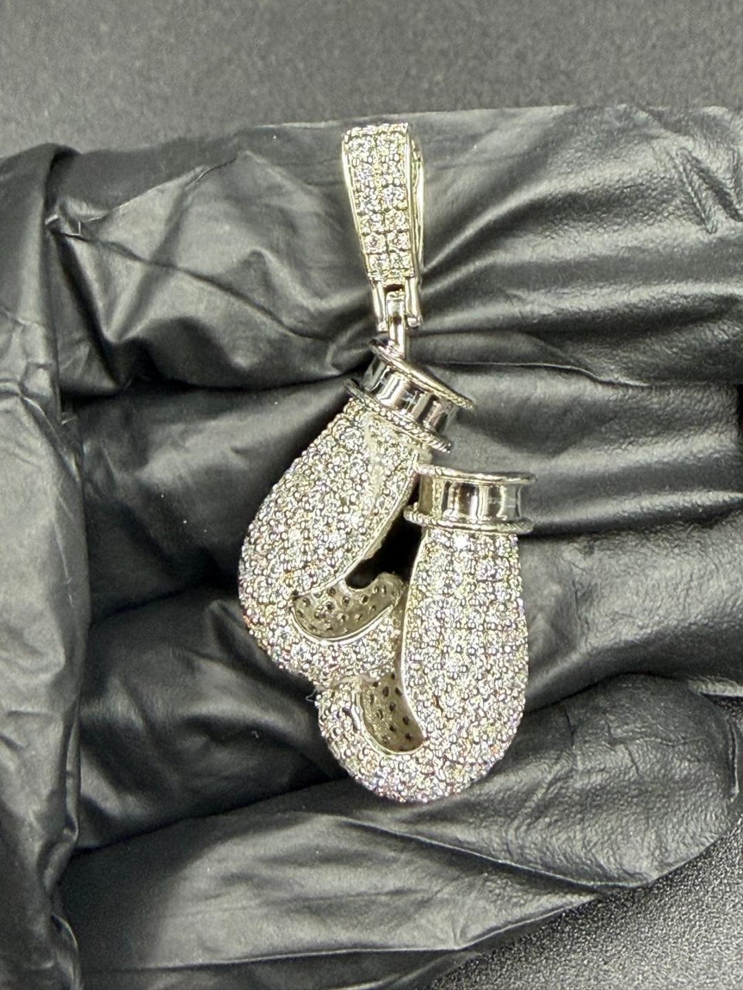 Iced Out Moissanite Boxing Glove Pendant, 925 Silver Hip Hop Jewelry - Etsy