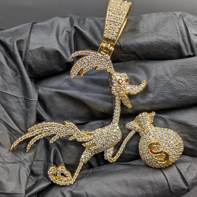 14k Pendant Money Bag - Etsy