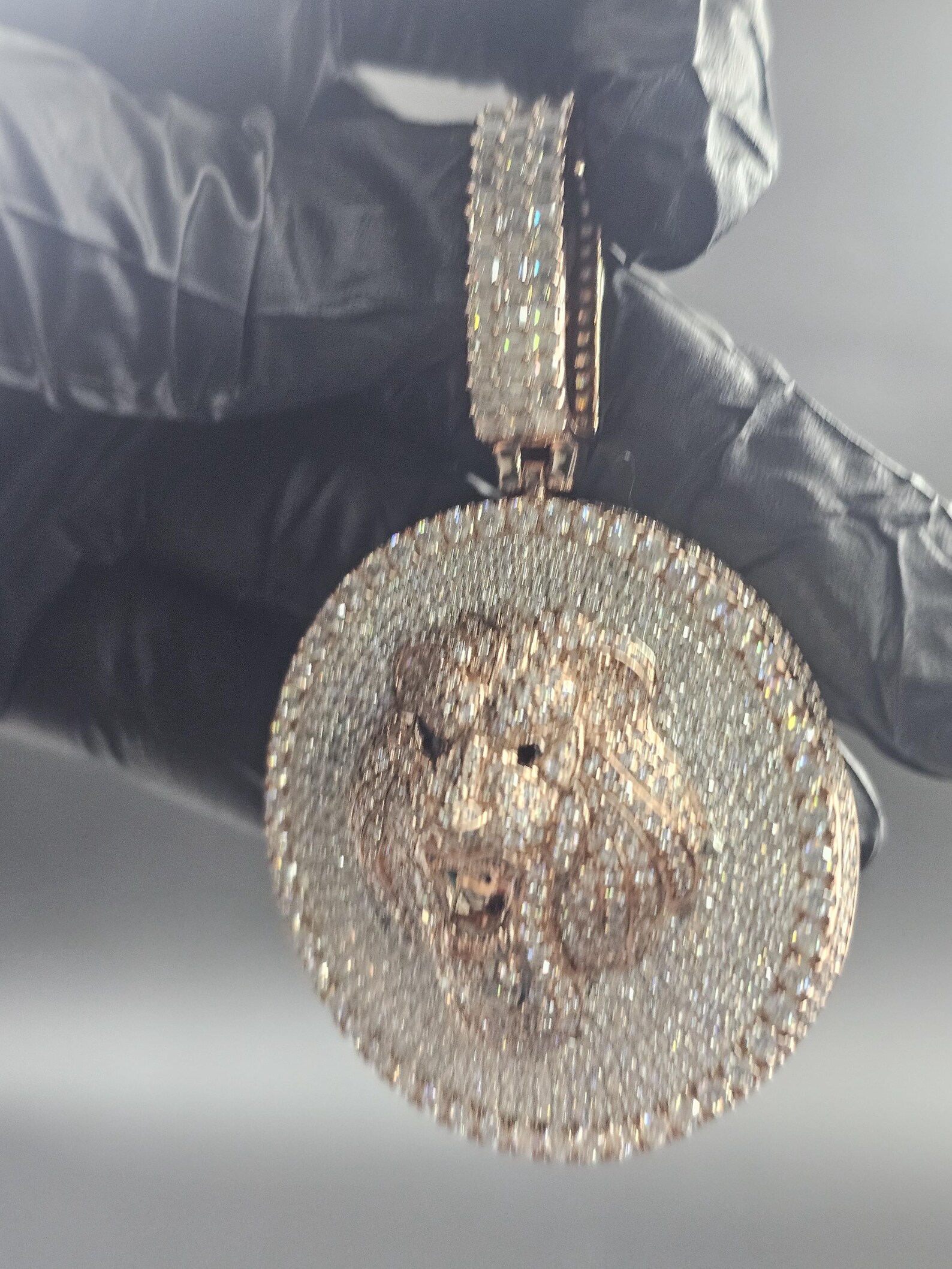 Iced Lion Head Pendant Fully Iced Moissanite Medallion 14K Gold Finish ...