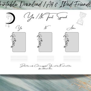 Yes No Tarot Spread Printable | Minimalist Digital Download | Instant ...