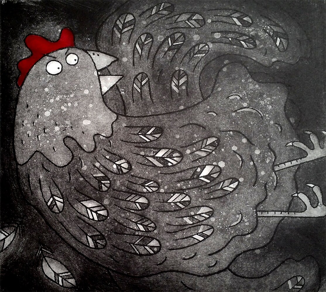 Squawk Original Chicken Print Hen Print Chicken Art Print - Etsy Ireland