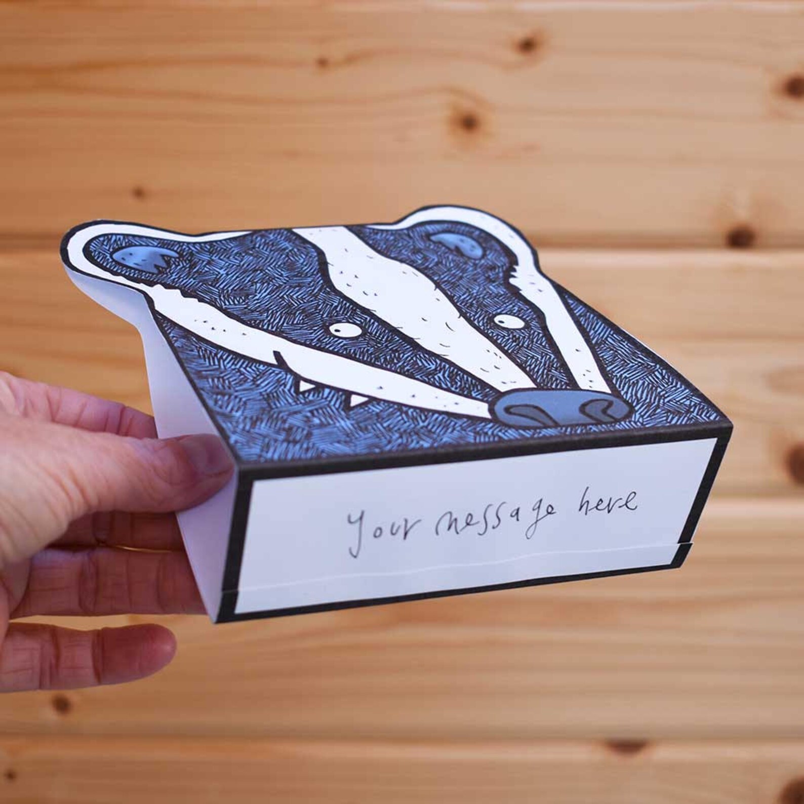 3D Badger Card Creature Card - Folding Popup Blank Inside Card, Badger ...