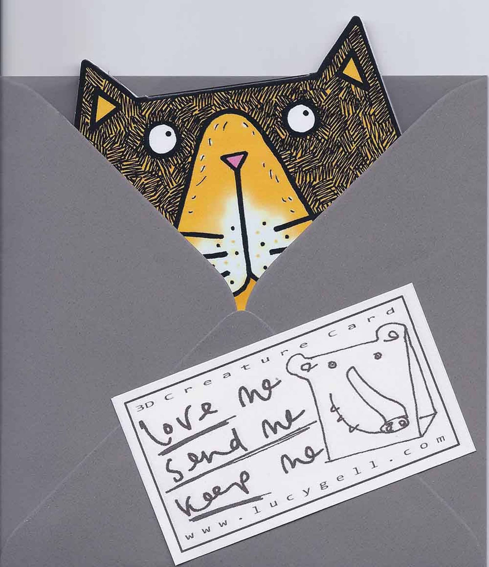 3D Cat Card Folding Popup Blank Inside Cat Greeting Card - Etsy