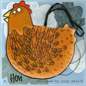 Brown Hen Card - 3D Handmade Hanging Hen Card, Chicken Card, Hen ...