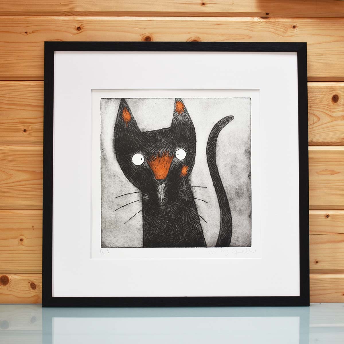 original tortoiseshell cat print black and orange cat fine art limited ...