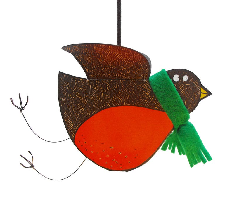 Robin Cards 3D Handmade Hanging Card Bird Card Robin Red - Etsy