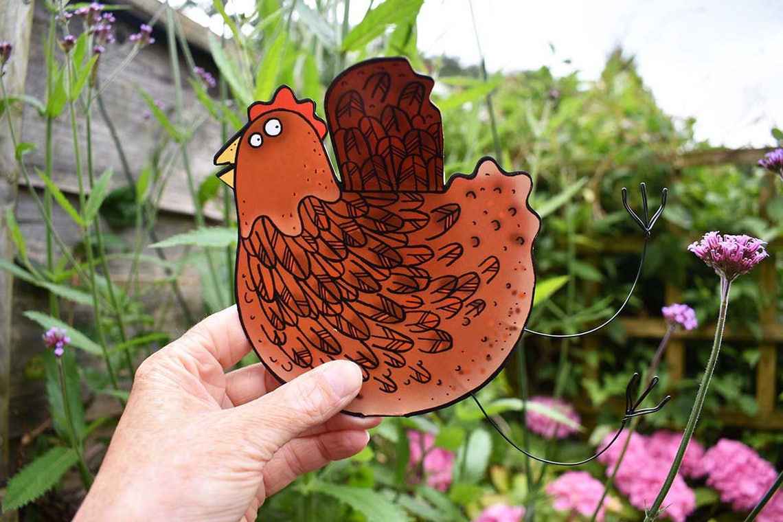 Brown Hen Card 3D handmade hanging hen card chicken card | Etsy