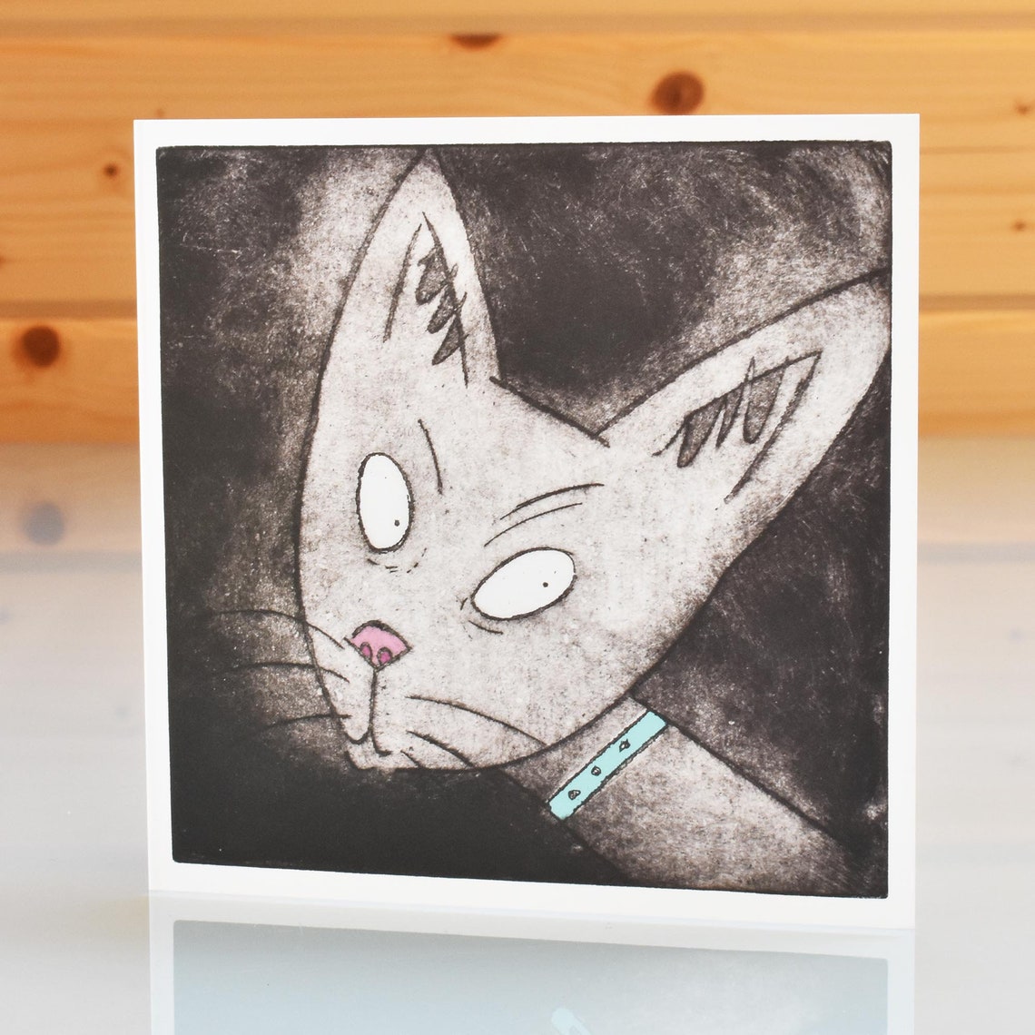 Cat Art Cards Multipack of 6 - Cat Greeting Cards, Cat Cards, Funny Cat ...