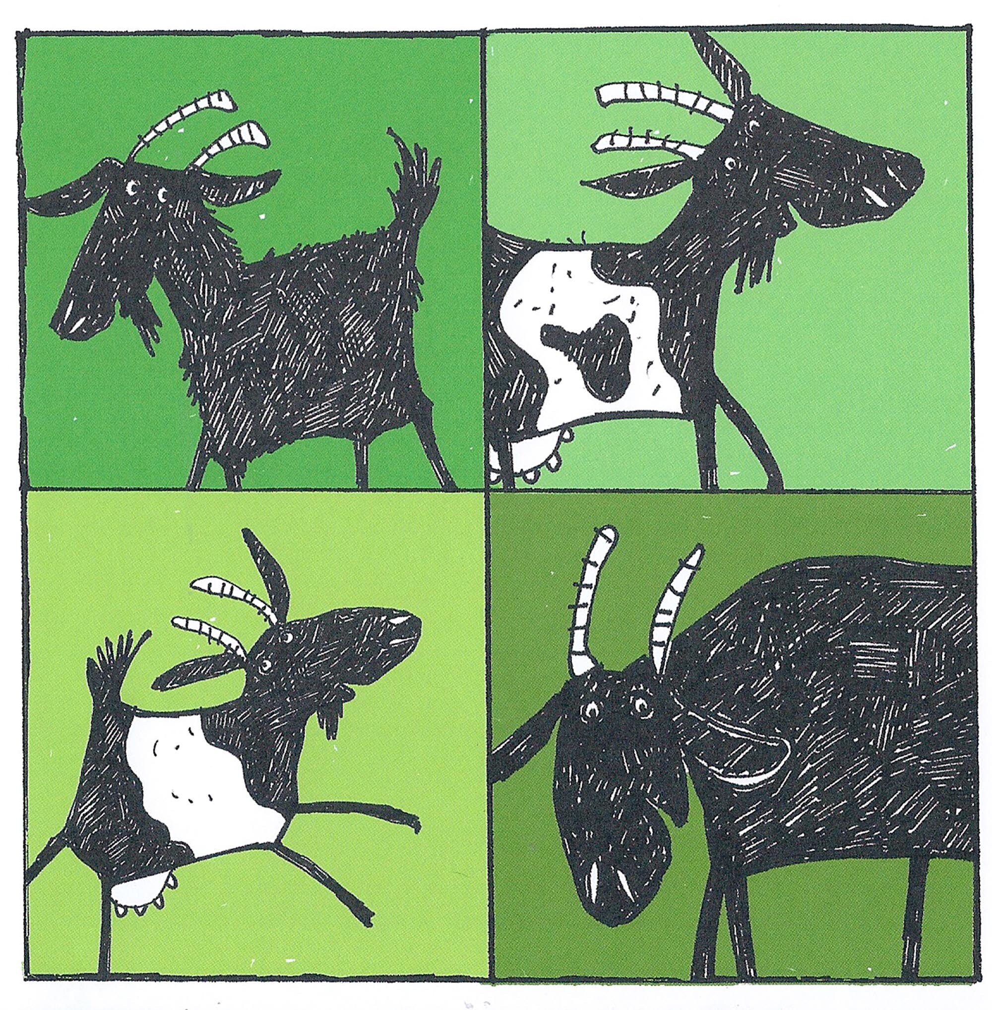 Handsome Billy Goats Card, Goat Card, Goat Greeting Card, Goat Art Card ...