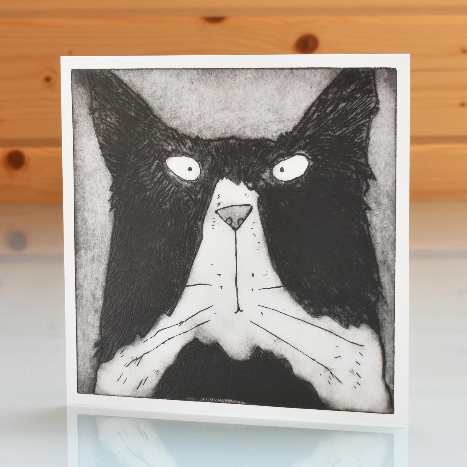 Cat Art Cards Multipack of 6 - Cat Greeting Cards, Cat Cards, Funny Cat ...