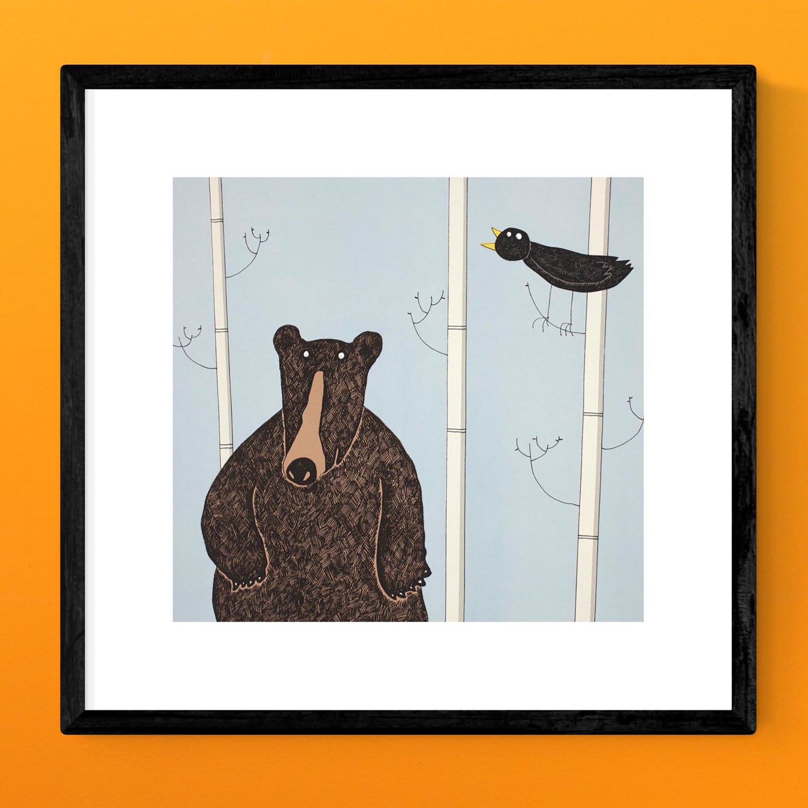 Nursery Wall Decor Bear Art Standing Bear Screen Print - Etsy
