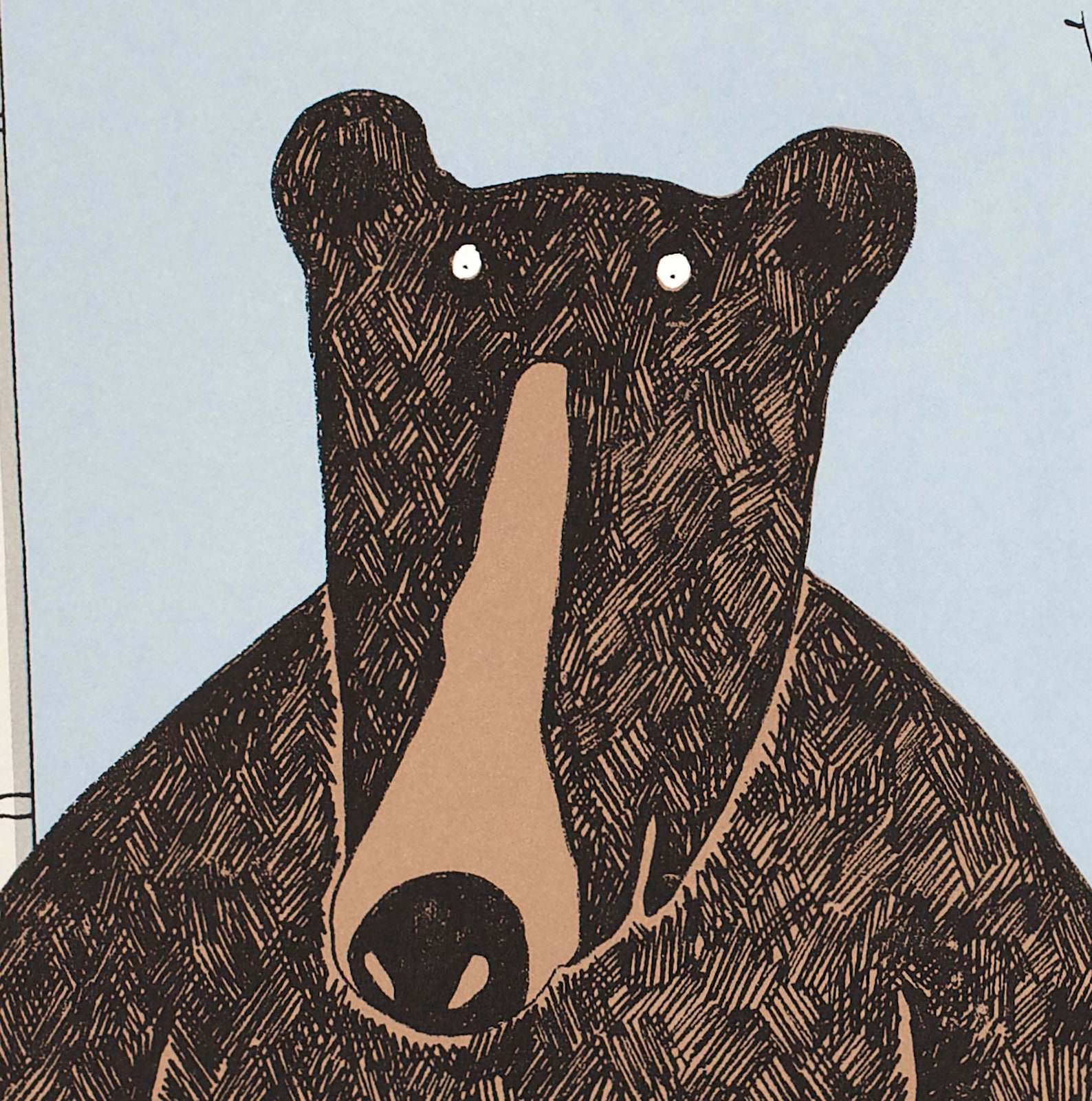 Nursery Wall Decor Bear Art Standing Bear Screen Print - Etsy