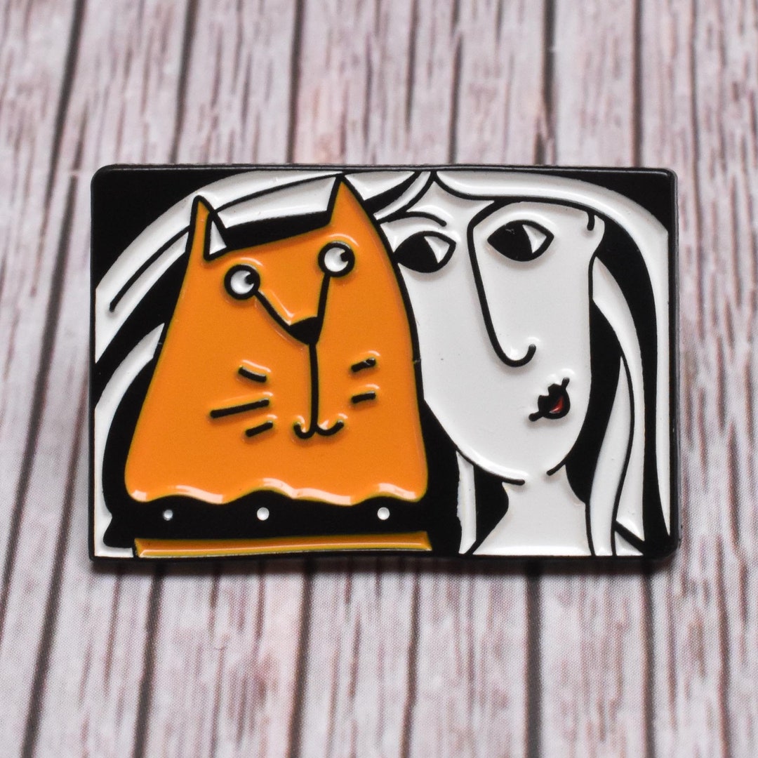 Ginger Cat Enamel Pin Badge - 'marmalady' Woman and Cat Lapel Pin, Cat ...