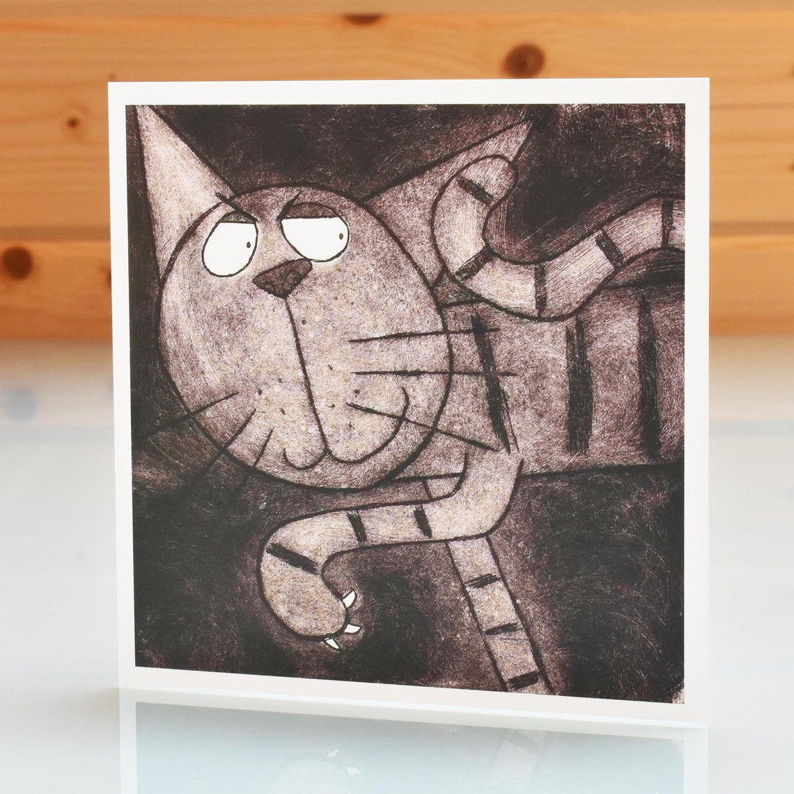 Cat Art Cards Multipack of 6 - Cat Greeting Cards, Cat Cards, Funny Cat ...