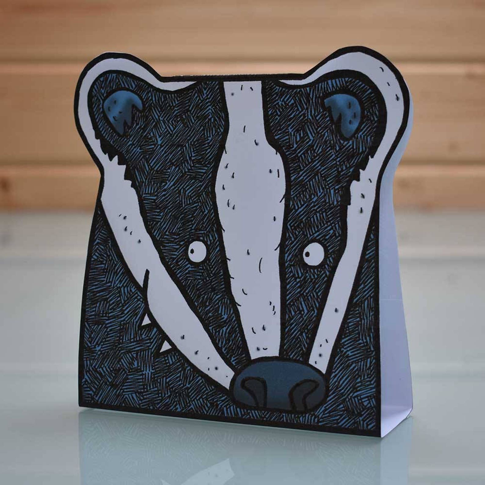 3D Badger Card Creature Card Folding Popup Blank Inside | Etsy