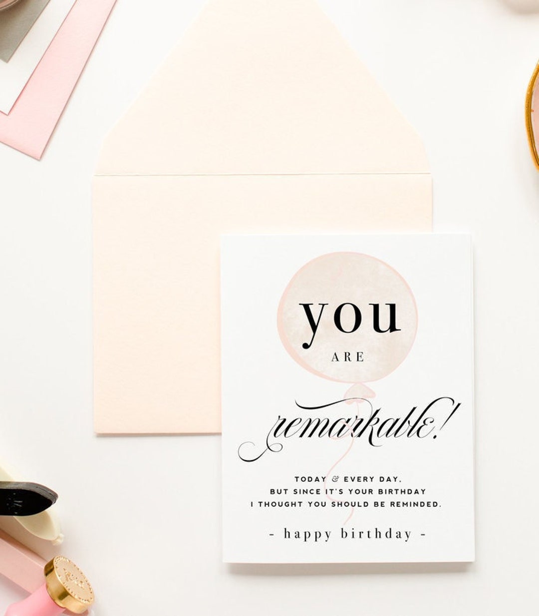 You Are Remarkable Birthday Card Sweet Birthday Card Balloon Birthday ...