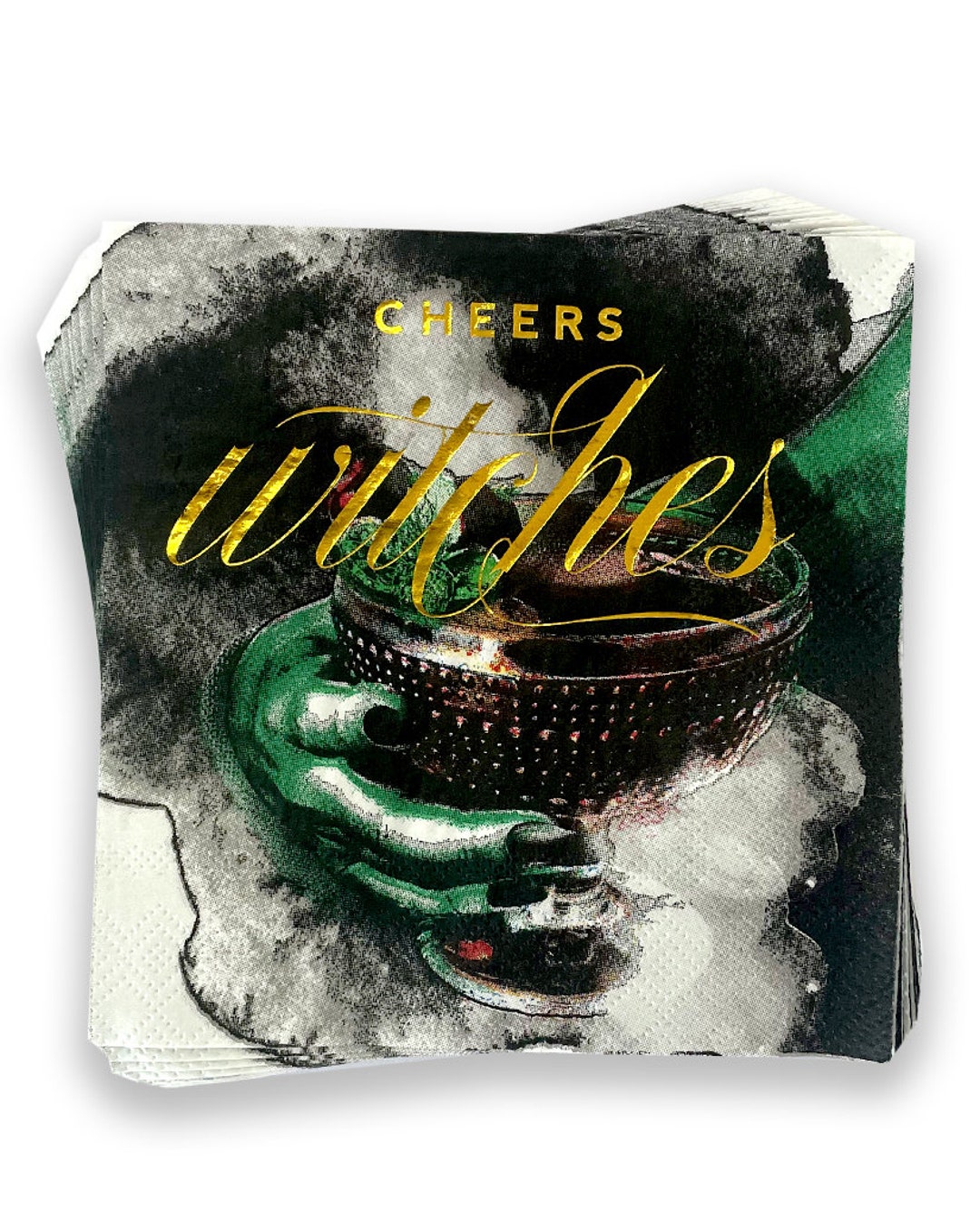 Fall Decor Cheers Witches | Halloween Cocktail Party Napkin | Witchy ...