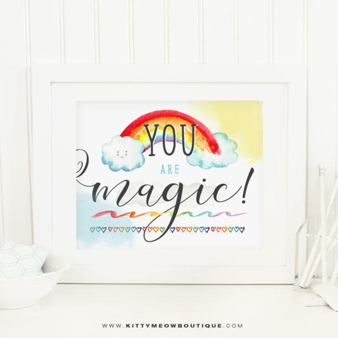Printable Rainbow Inspirational Art Print Children's Room - Etsy